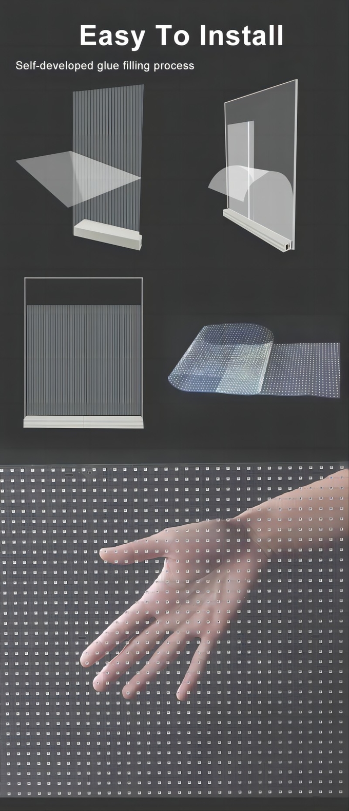 Glass Window LED Mesh Screen Transparent For Outdoor Advertising